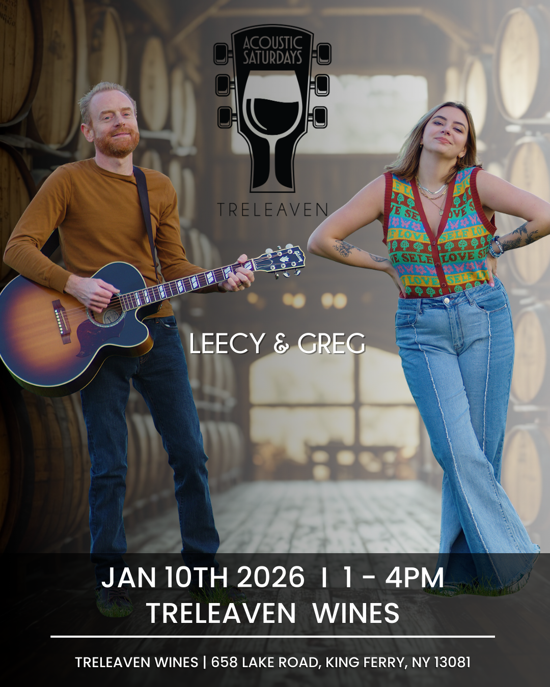Acoustic Saturdays featuring Leecy & Greg - Treleaven Wines